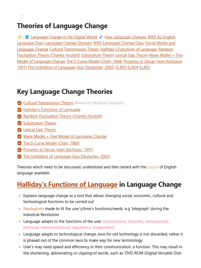 Theories of Language Change | PDF | English Language | Word