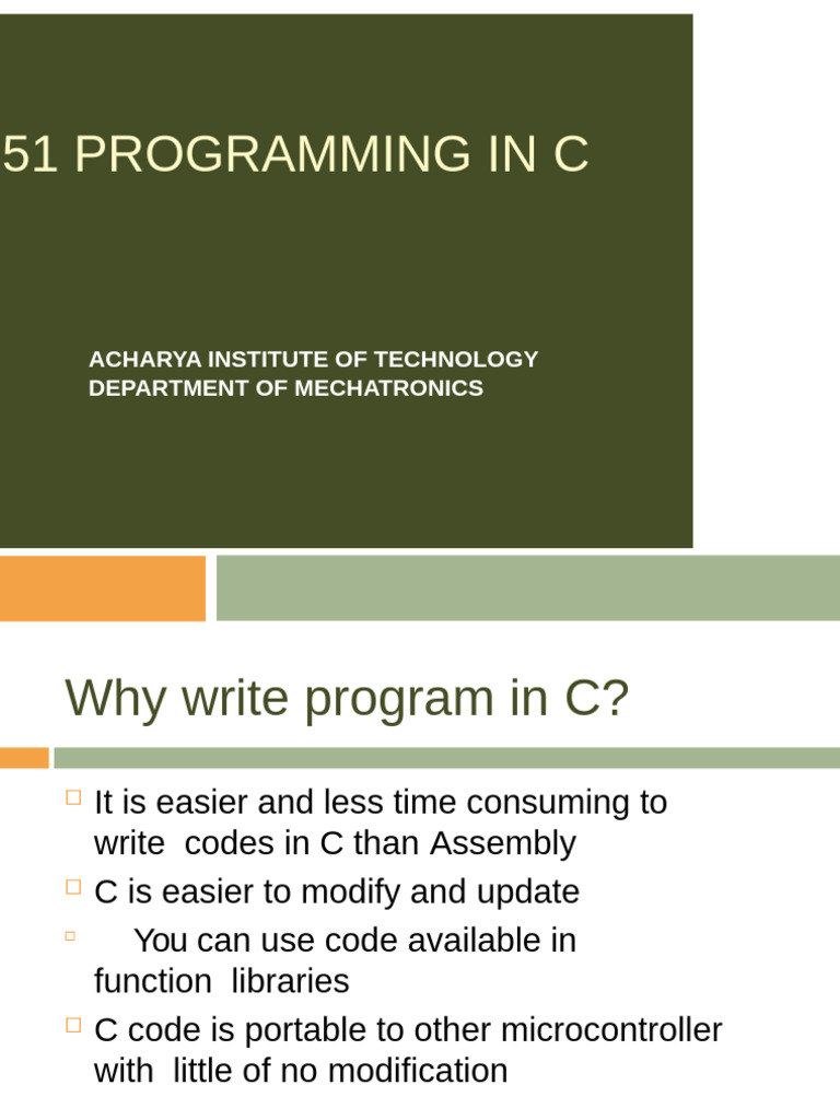 Module 3 - Programming in C - Presenatation | PDF | C (Programming ...