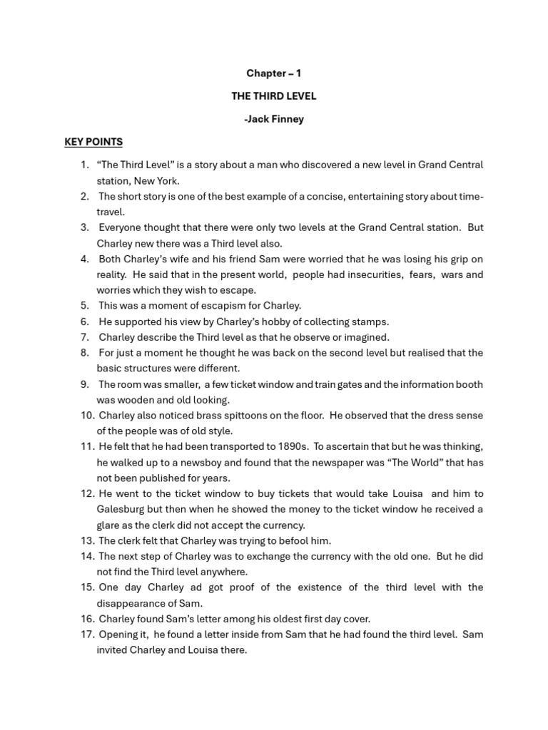 Ch. 1 The Third Level-1 | PDF