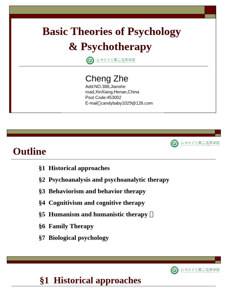 Chapter 3.basic Theories of Psychology and Psychotherapy | PDF ...