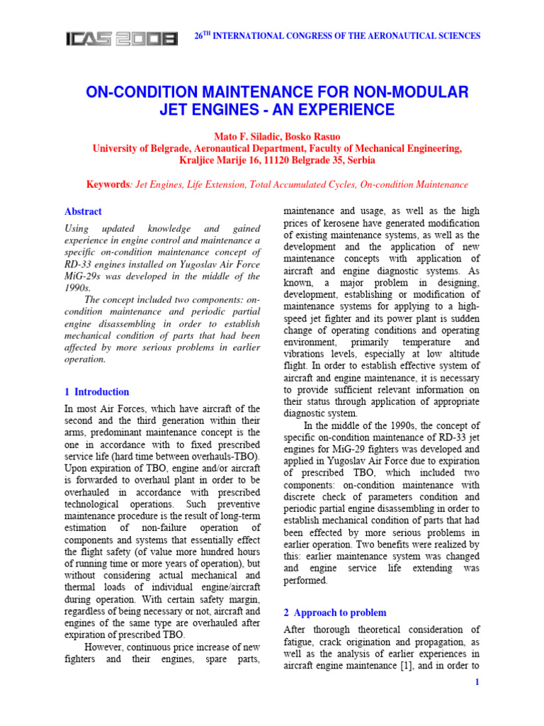 On Condition Maintenance For Nonmodular | PDF | Fatigue (Material ...