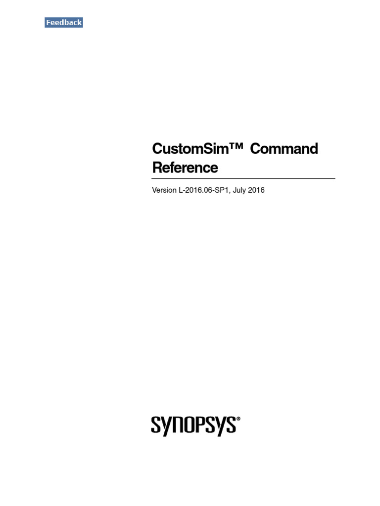 (CCK) CustomSim CMD Ref Xa Userguid | PDF | Command Line Interface ...