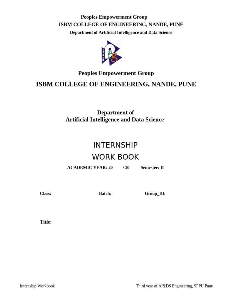 Internship_Workbook_ISBM (1) | PDF | Artificial Intelligence ...