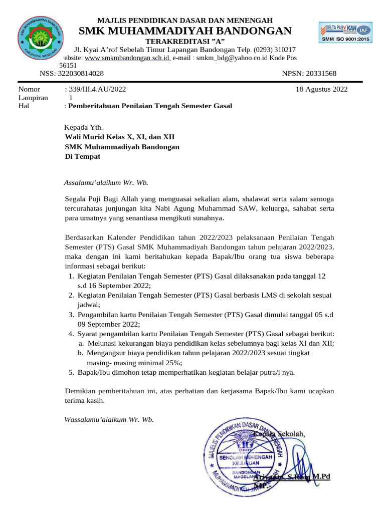 Surat Pemberitahuan | PDF