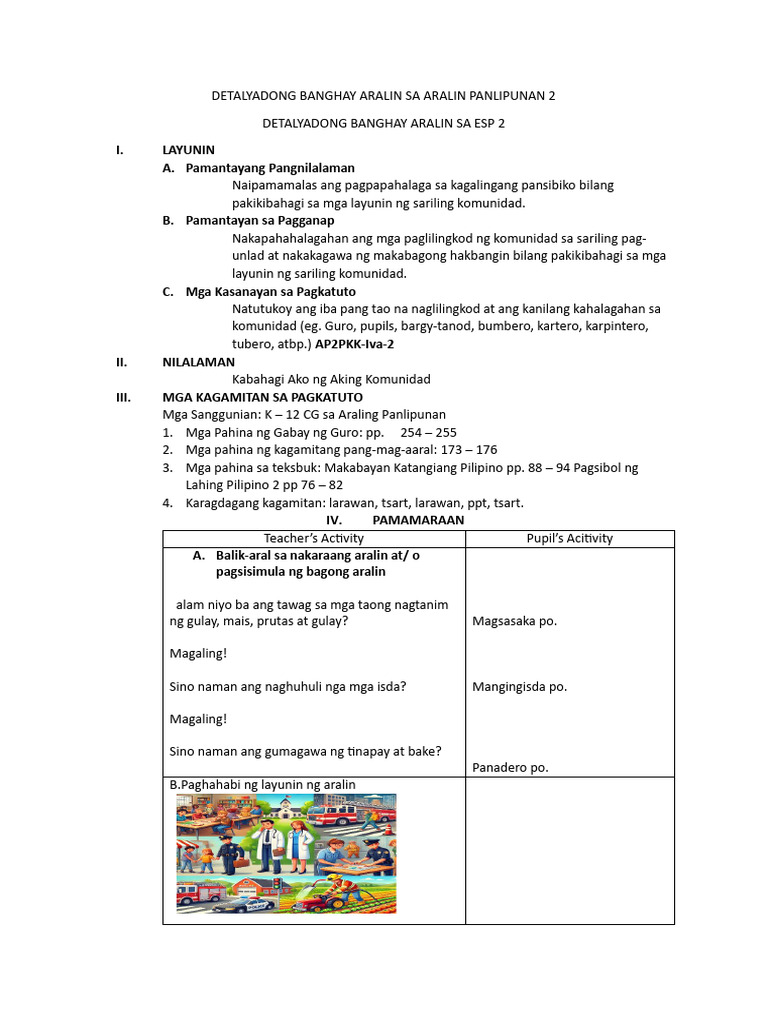 Detalyadong Banghay Aralin Sa Aralin Panlipunan 2 | PDF