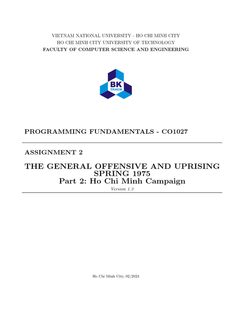 242_CO1027_Assignment-2_v1.3_EN | PDF | Constructor (Object Oriented Programming) | Programming