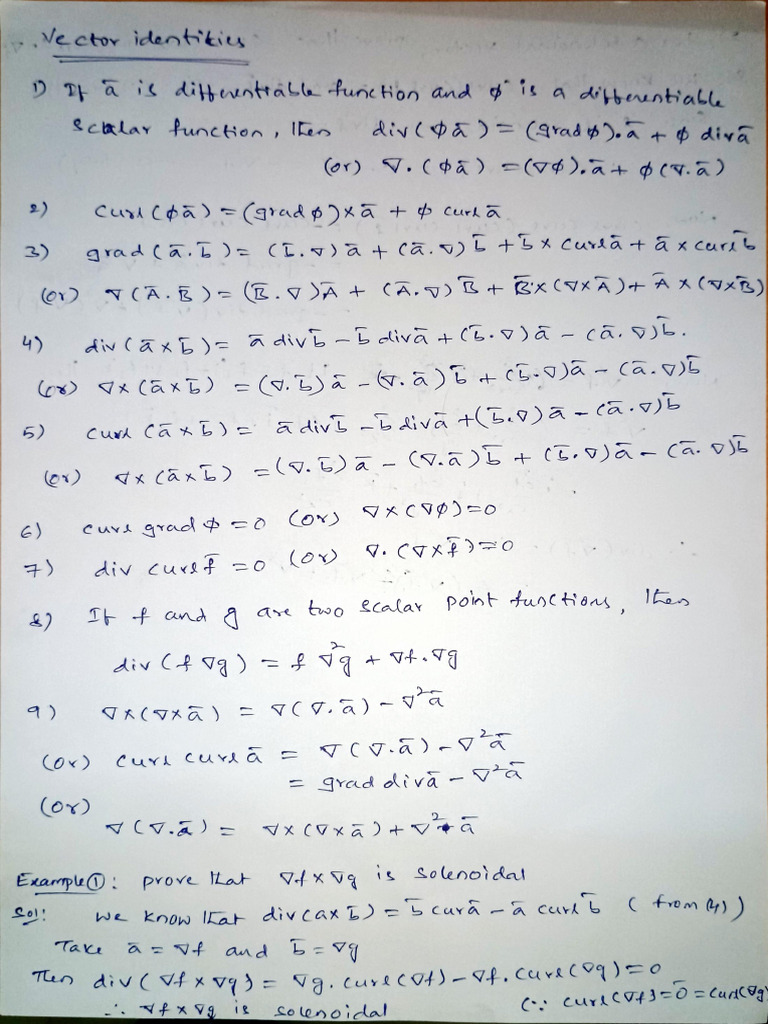 Vector Identities | PDF