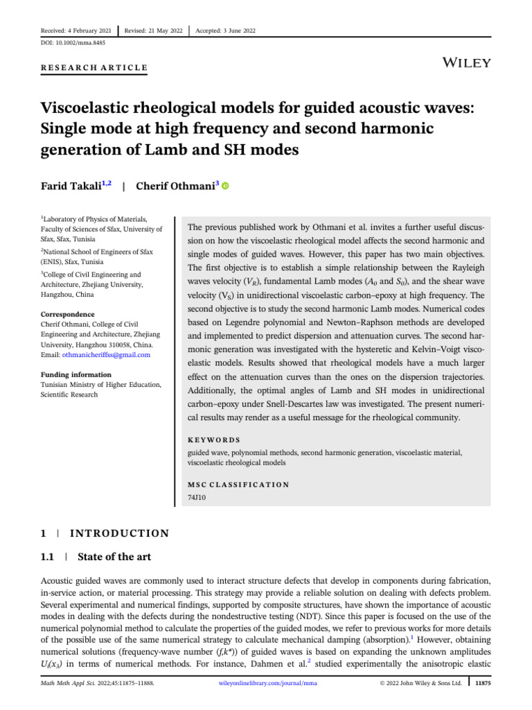 Viscoelastic_rheological_models_for_guided_acousti | PDF | Viscoelasticity | Waves