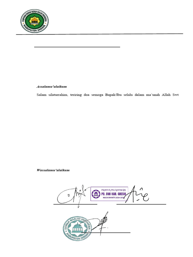 Undangan PC - Dmi Segresik | PDF