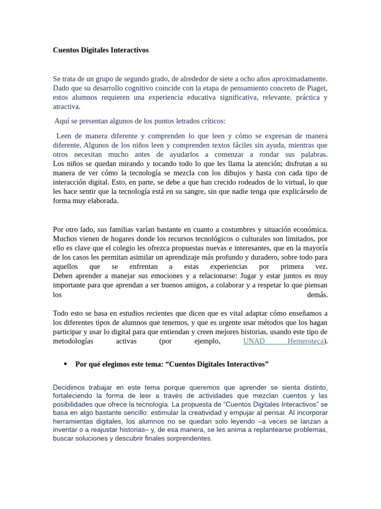 Cuentos Digitales Interactivos | PDF | Aprendizaje | Constructivismo (filosofía de la educación)