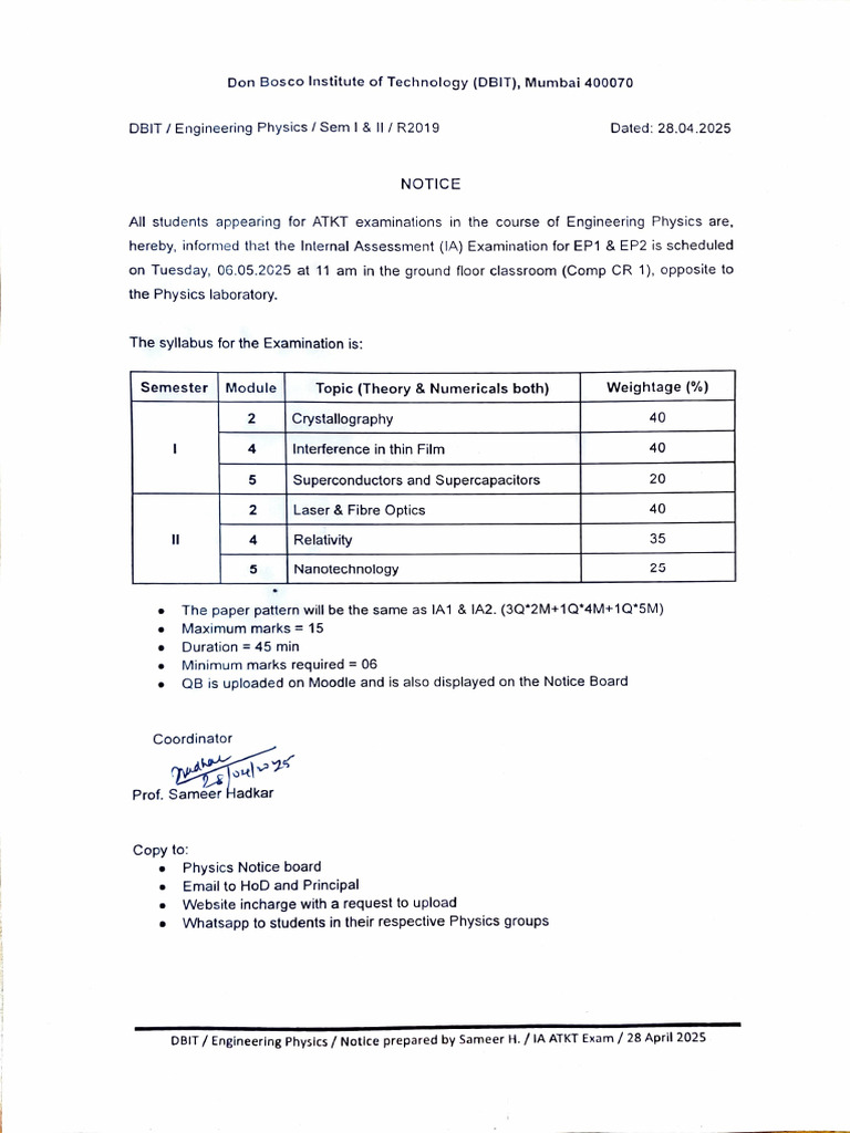 Physics ATKT R2019 Dated 06.05.2025 | PDF | Superconductivity | Materials Science