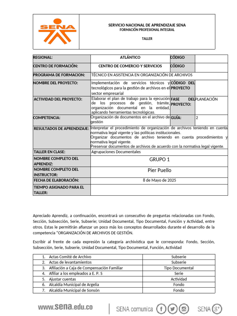 Identificar Agrupaciones Documentales-1 | PDF