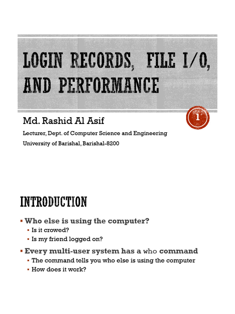 Lec-03-Login Records - File - IO - and - Performance | PDF | Computer ...