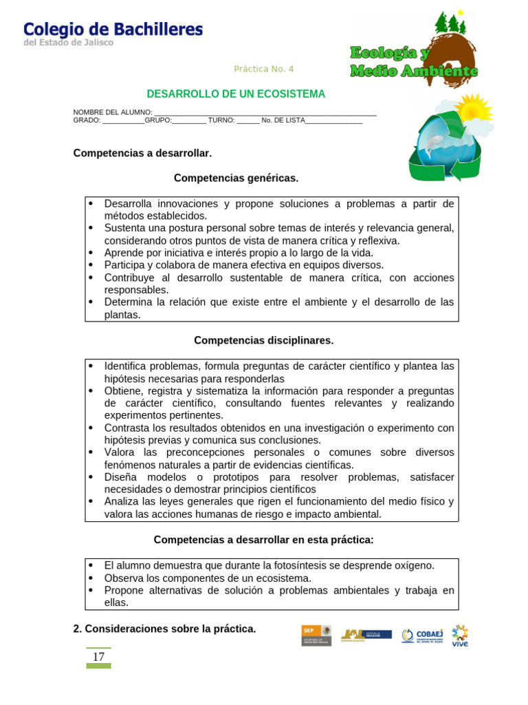 Practica No 4 Desarrollo de Un Ecosistema | PDF | Ecosistema | Naturaleza