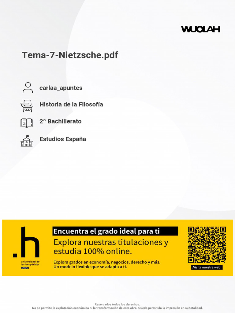 Wuolah Free Tema 7 Nietzsche | PDF