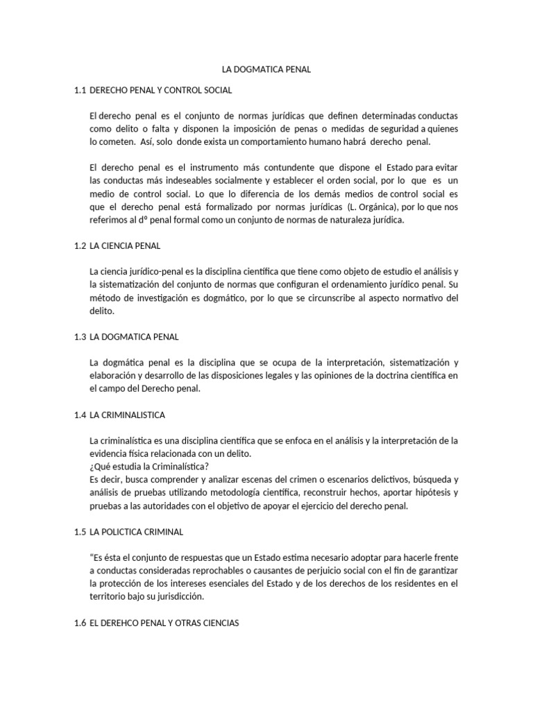 La Dogmatica Penal | PDF | Derecho penal | Crímenes