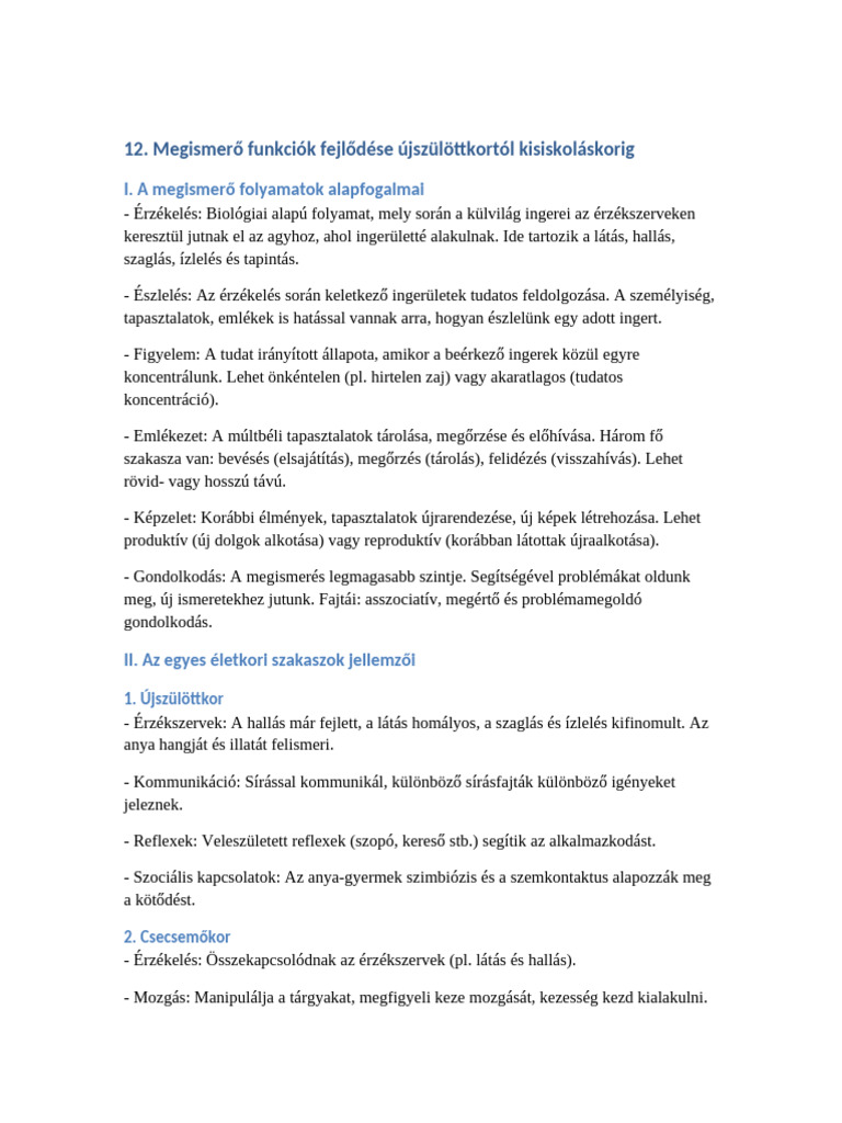 12 Tetel Megismero Funkciok Bovitett Ujra | PDF