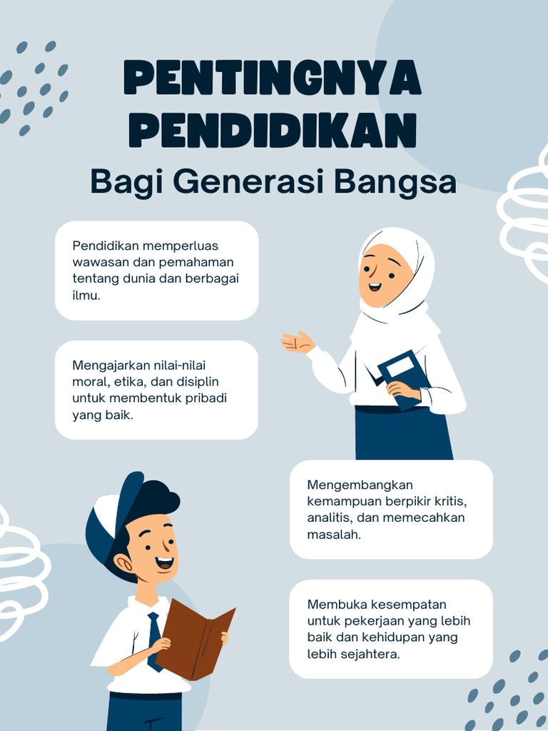 Biru Ilustrasi Poster Sekolah Pentingnya Pendidikan Bagi Generasi ...