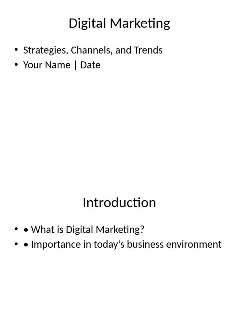 Digital Marketing Presentation | PDF