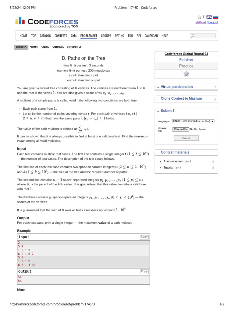Problem 1746d Codeforces Pdf Computer Science Theoretical Computer Science