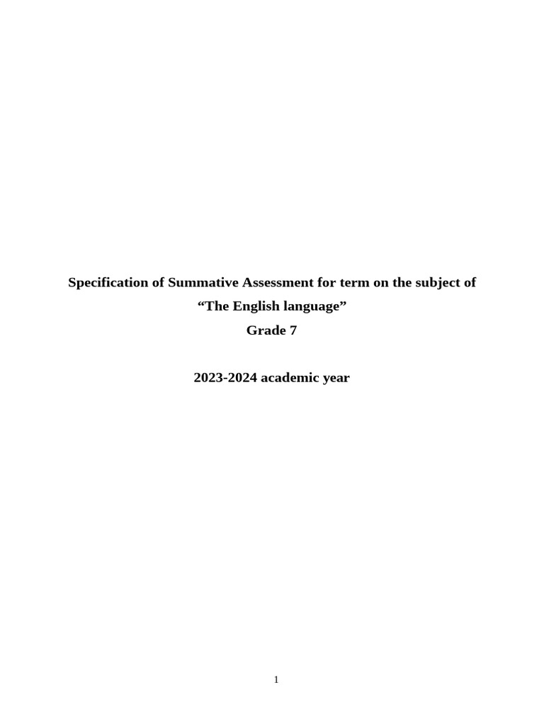 SS - SAT - English - Grade 7 - Eng - 2023-2024 - All Terms | PDF ...