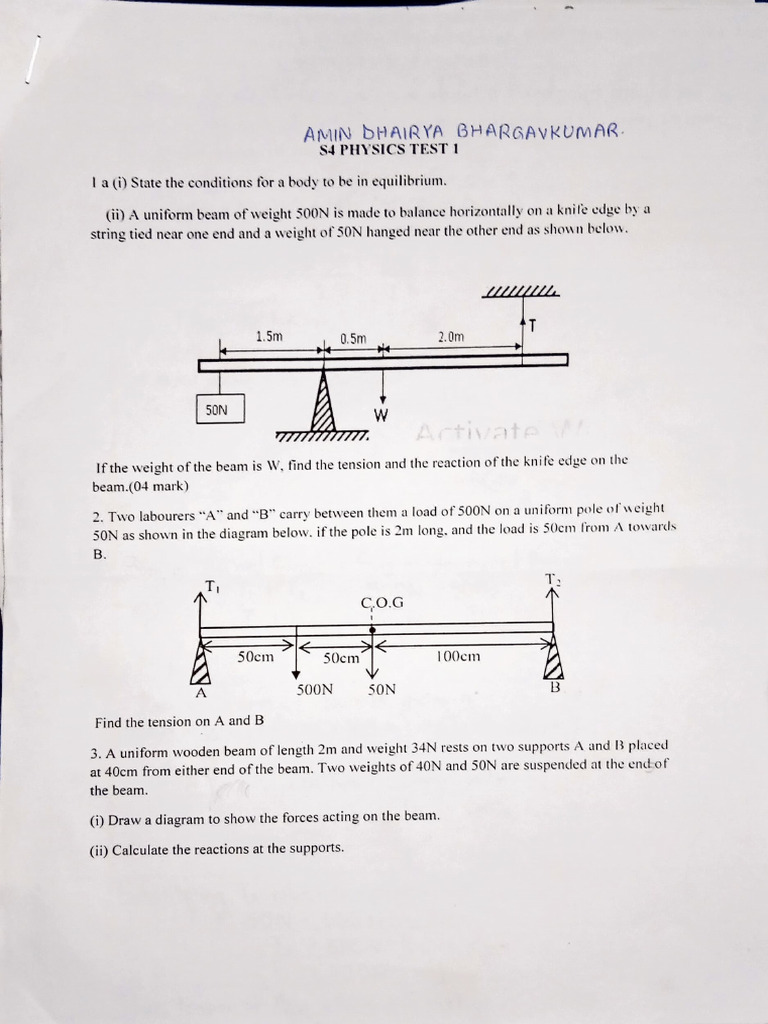 Physics Test Jan Shift Moments | PDF | Physics | Temporal Rates