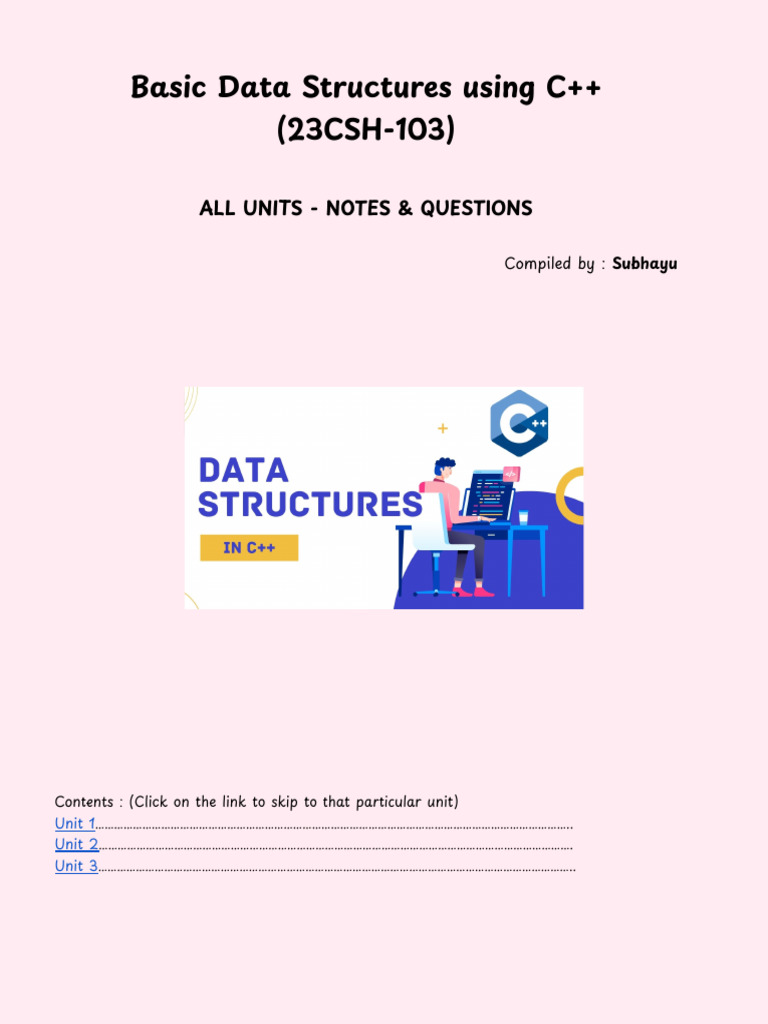 Basic Data Structures Using C++ - 23CSH-103 | PDF | Queue (Abstract Data Type) | Object Oriented ...