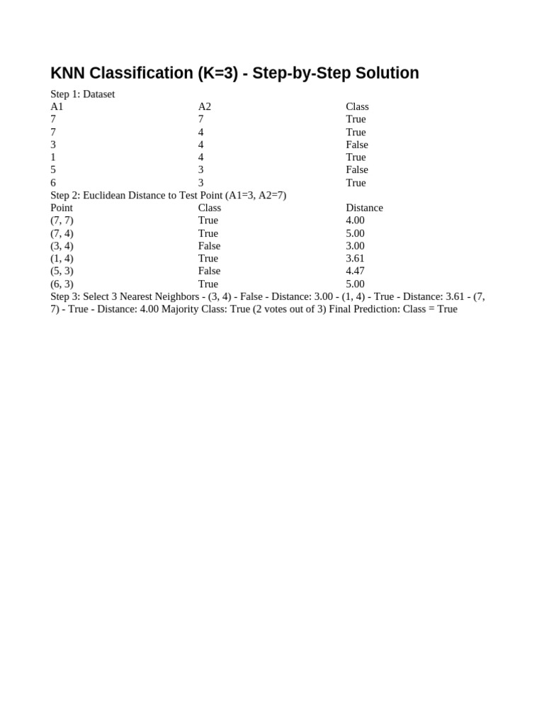KNN Classification Solution | PDF