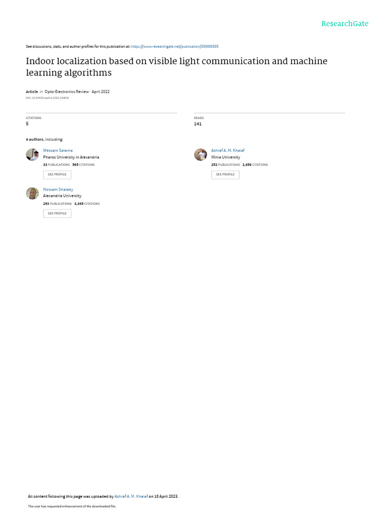 Indoor Localization Based On Visible Light Communi | PDF | Support Vector Machine | Applied ...