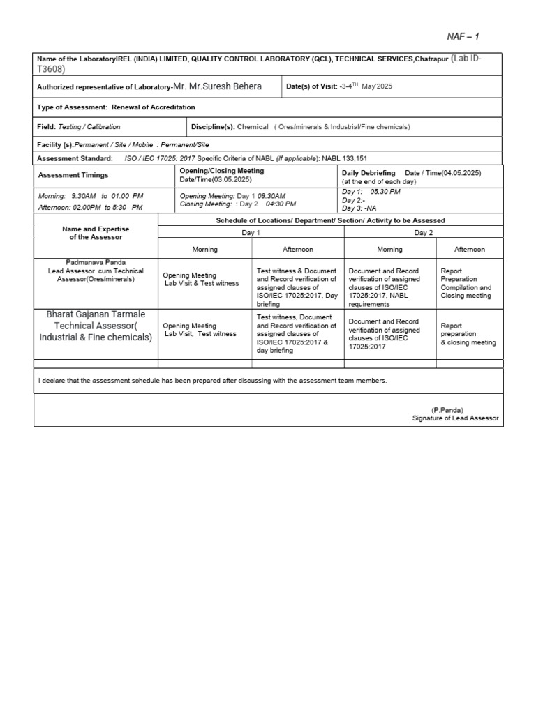 Naf1 Irel - 20250428113835 | PDF | Quality Management