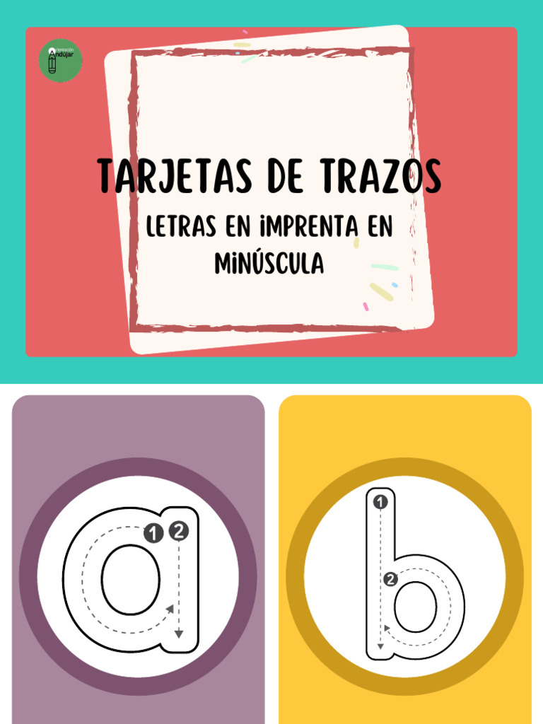 Geniales Tarjetas de Trazos Imprenta Minuscula | PDF