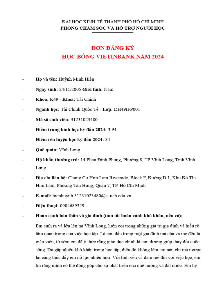2024-VietinBank-Giay de Nghi Cap Hoc Bong | PDF