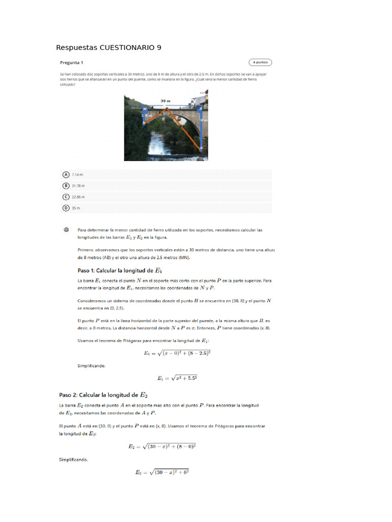 Cuestionario 9 Calculo 1 | PDF