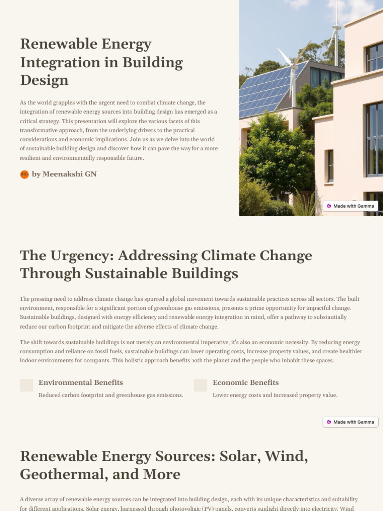 Integrating Renewables in Building Design | PDF | Renewable Energy ...