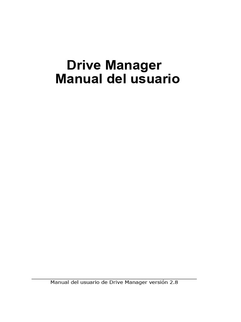 Drive Manager Manual Del Usuario | PDF | Archivo de computadora ...