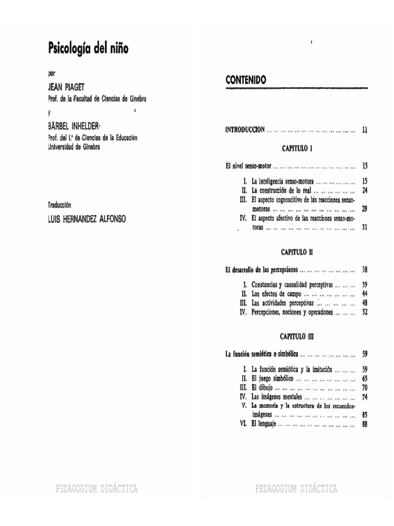 Piaget Inhelder Psicología Del Niño (Nuevo) | PDF | Semiótica | Los ...