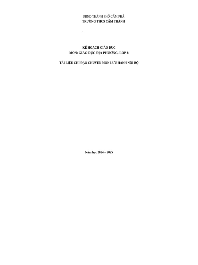 KHGD-GDĐP 8-PL3 (2024-2025) | PDF