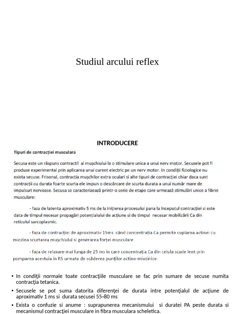 2,3. Studiul Arcului Reflex Si Electromiografia (Autosaved) | PDF
