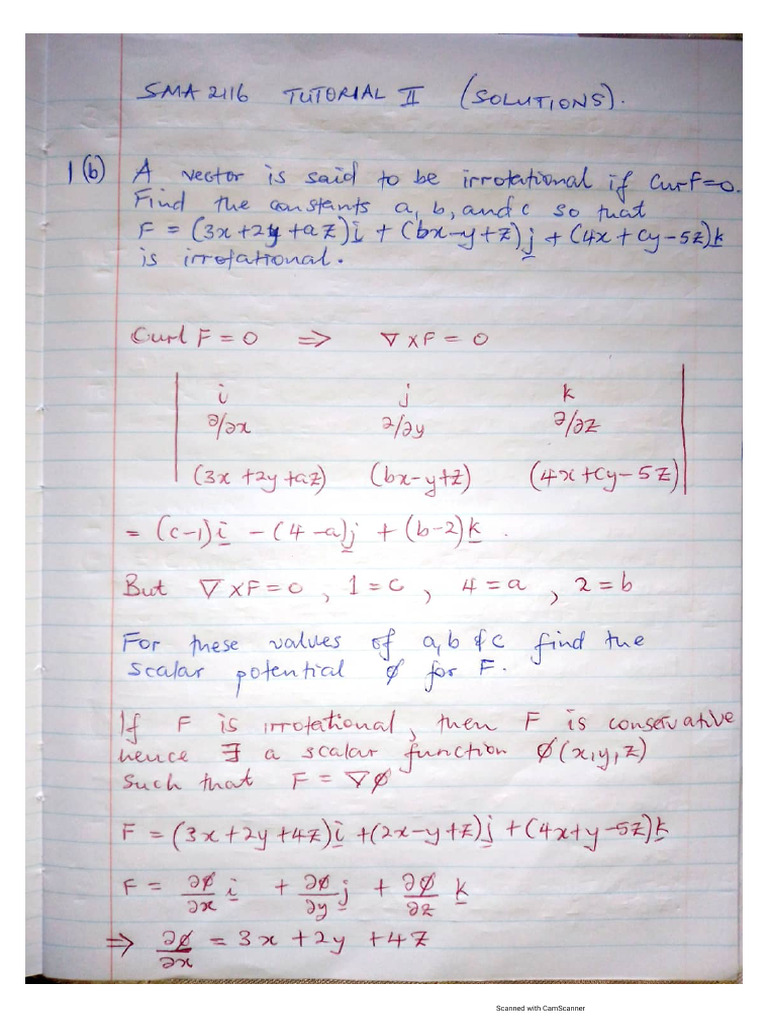 SMA 2116 Tutorial 2 (Solutions) | PDF