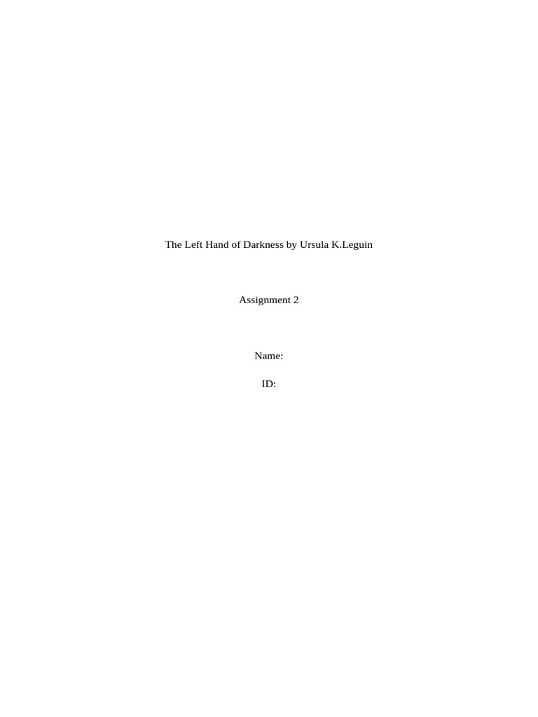The Left Hand of Darkness by Ursula K | PDF