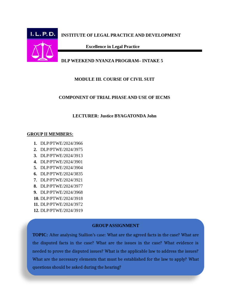 Group 2 Trial Phase Assignment | PDF | Marriage | Property