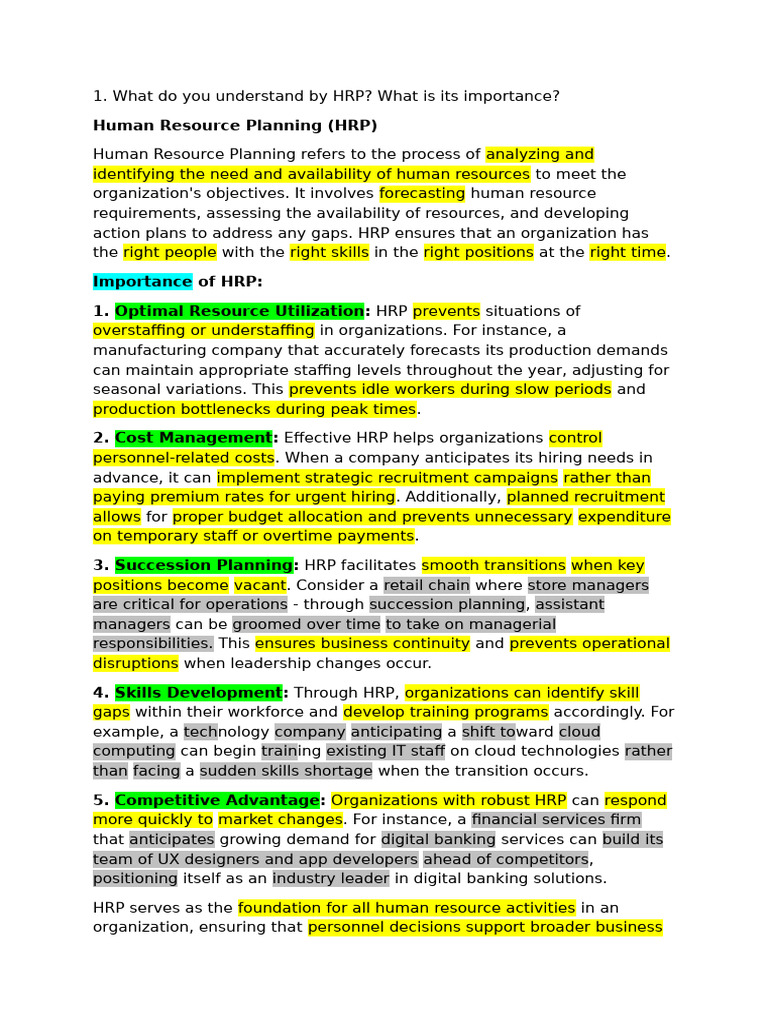 HRM Question Bank (INTERNALS) | PDF | Cost Of Living | Performance Appraisal