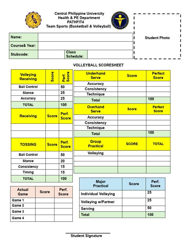 Volleyball Scoresheet Template | PDF | Volleyball | Summer Olympic Games