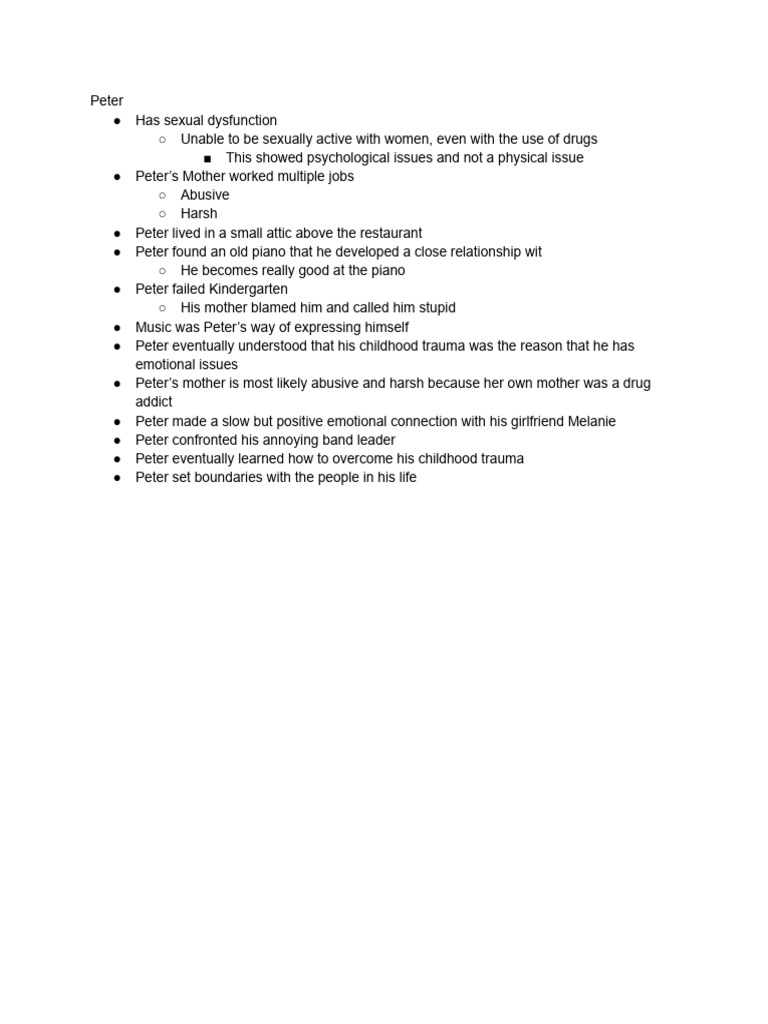 Peter Reading Notes | PDF