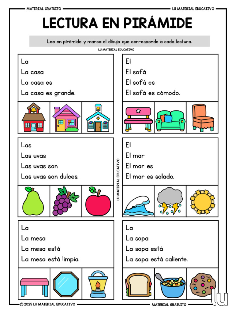 LU Material Educativo - LECTURA EN PIRÁMIDE (GRATUITO) | PDF