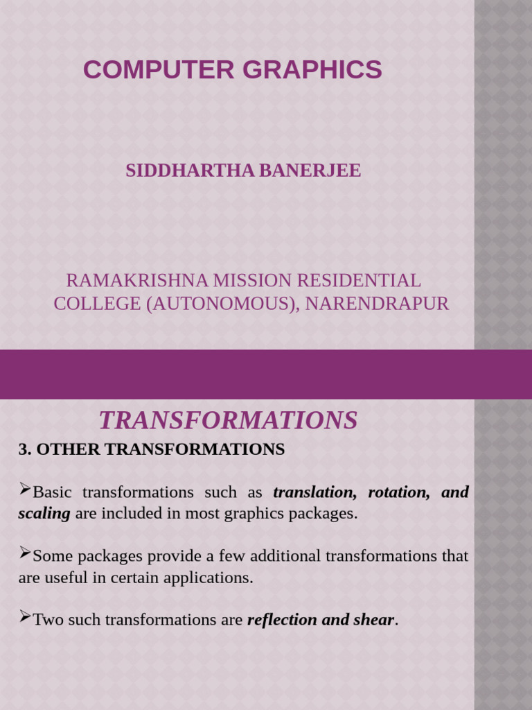Transformation Part 2 | PDF | Cartesian Coordinate System | Rotation