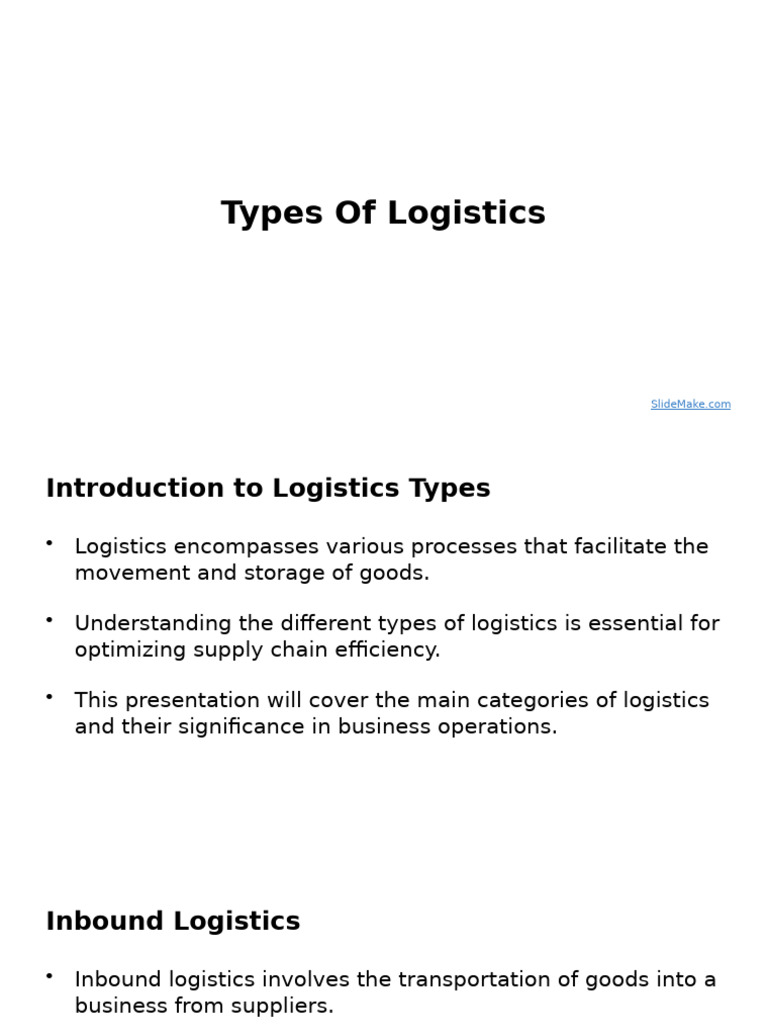 Types of Logistics | PDF