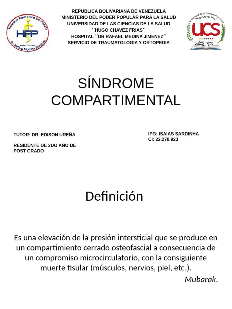 Sindrome Compartimental | PDF | Especialidades Medicas | Enfermedades y ...