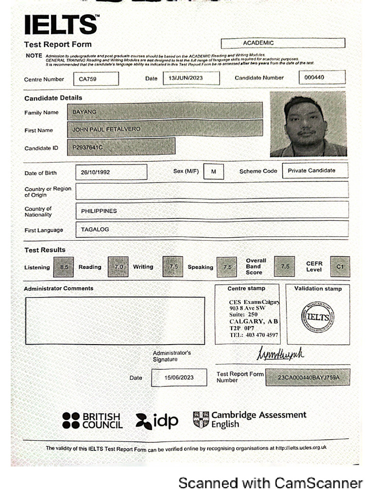 Ielts Result | PDF