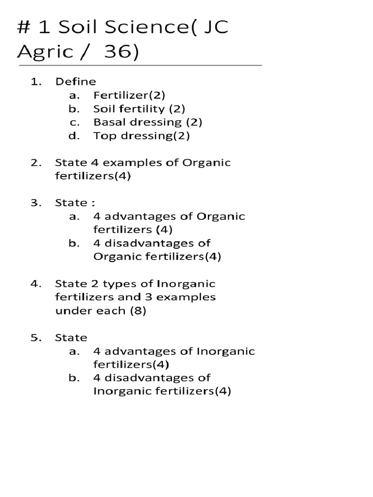 1 Soil Science( JC Agric 36) | PDF